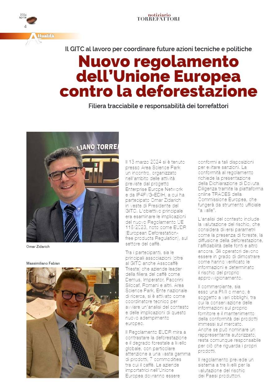 Notiziario Torrefattori Aprile 2024 - Gruppo Italiano Torrefattori Caffè | GITC