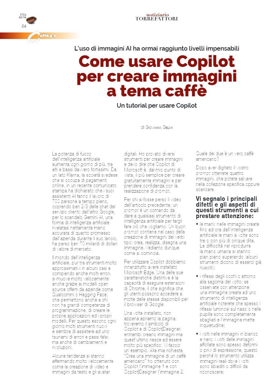 Notiziario Torrefattori Aprile 2024 - Gruppo Italiano Torrefattori Caffè | GITC